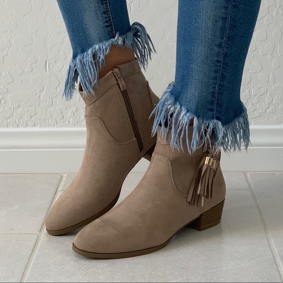 Boutique | Shoes | Nib Tan Boho Chic Tassel Detail Ankle Booties | Poshmark